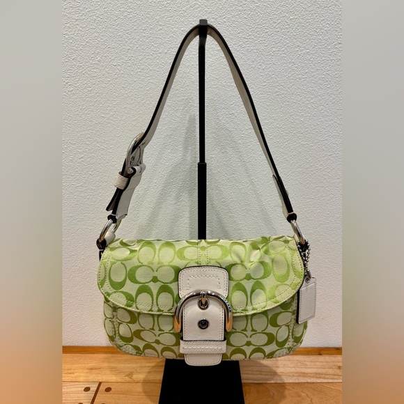 Coach | Bags | Coach Y2k Lime Green Signature Soho Flap Bag Euc | Poshmark